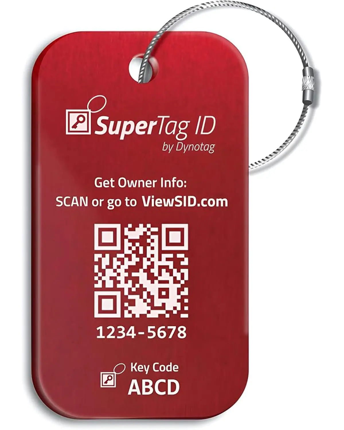 Luggage Tag, Smart Web-Enabled Solid Metal with Steel Loop, Ruby Red ...
