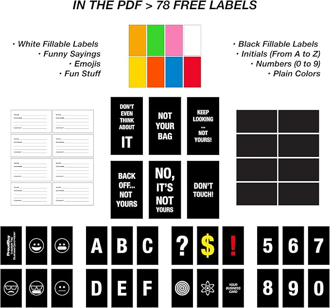 Luggage Tag Business Card Holder - Durable Travel ID, Multiple Colors ...