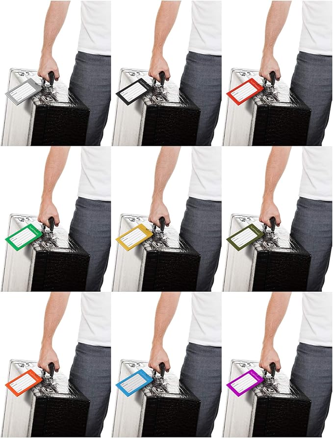 Luggage Tag Business Card Holder - Durable Travel ID, Multiple Colors ...